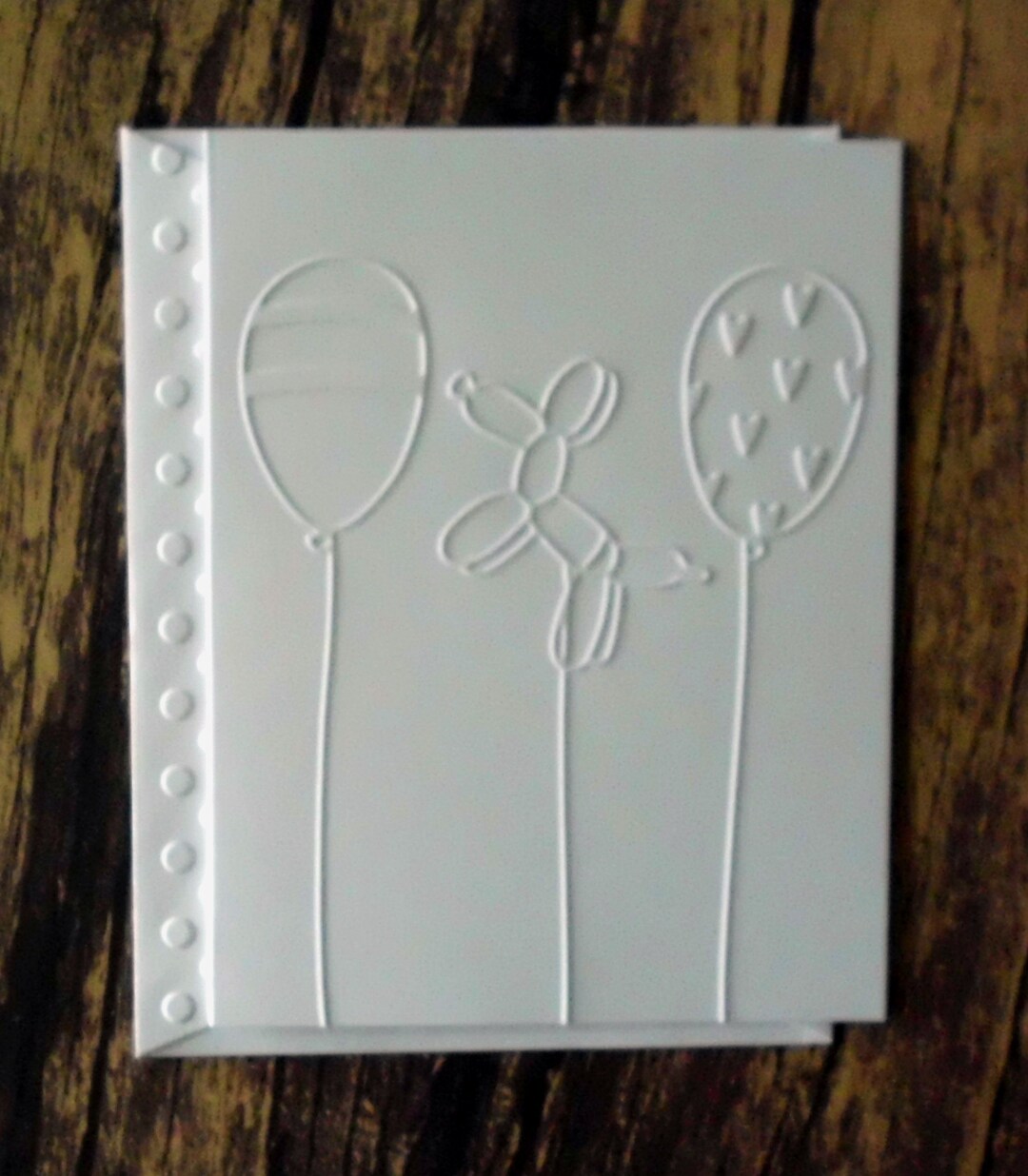 Birthday Balloon Cards, Set of 5, White Embossed Balloon Card Set ...