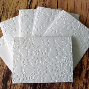 Embossed Paws Card Set of 5, Embossed Paw Print Note Cards, Gift for ...