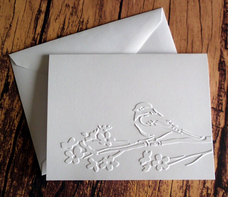 Bird Cards Set of 5 Embossed Bird Note Cards Gift for Bird - Etsy
