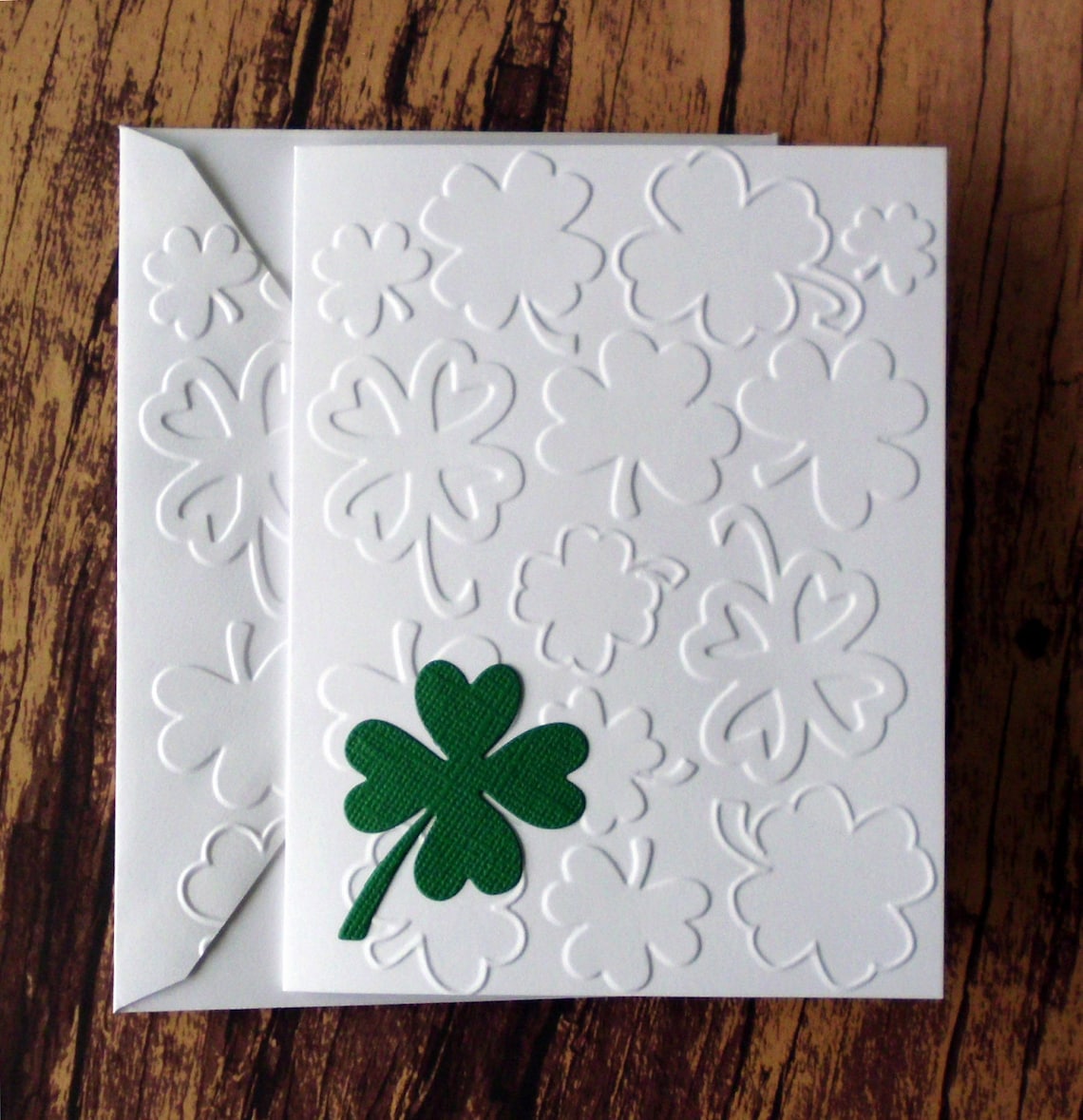 St. Patrick's Day Cards Set of 5 Embossed Clover Cards - Etsy