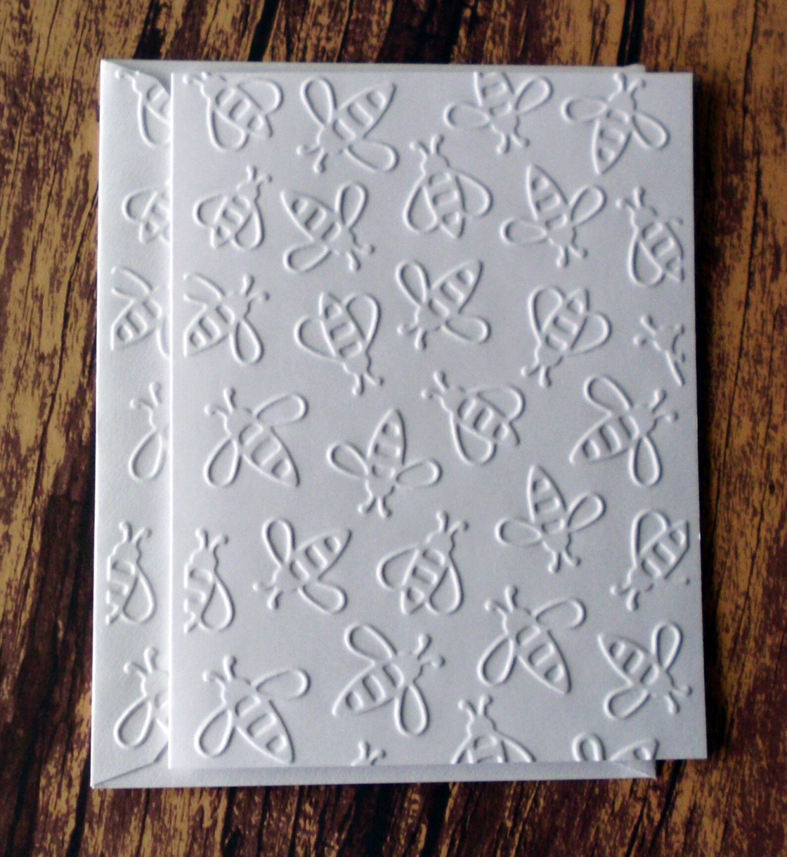 Bee Cards Set of 5 Embossed Note Card Set Bee Greeting | Etsy