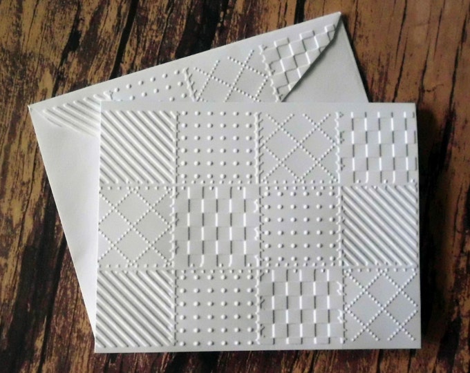 Embossed Quilt Cards, Set of 5, Blank Quilt Greeting Cards, Gift for ...