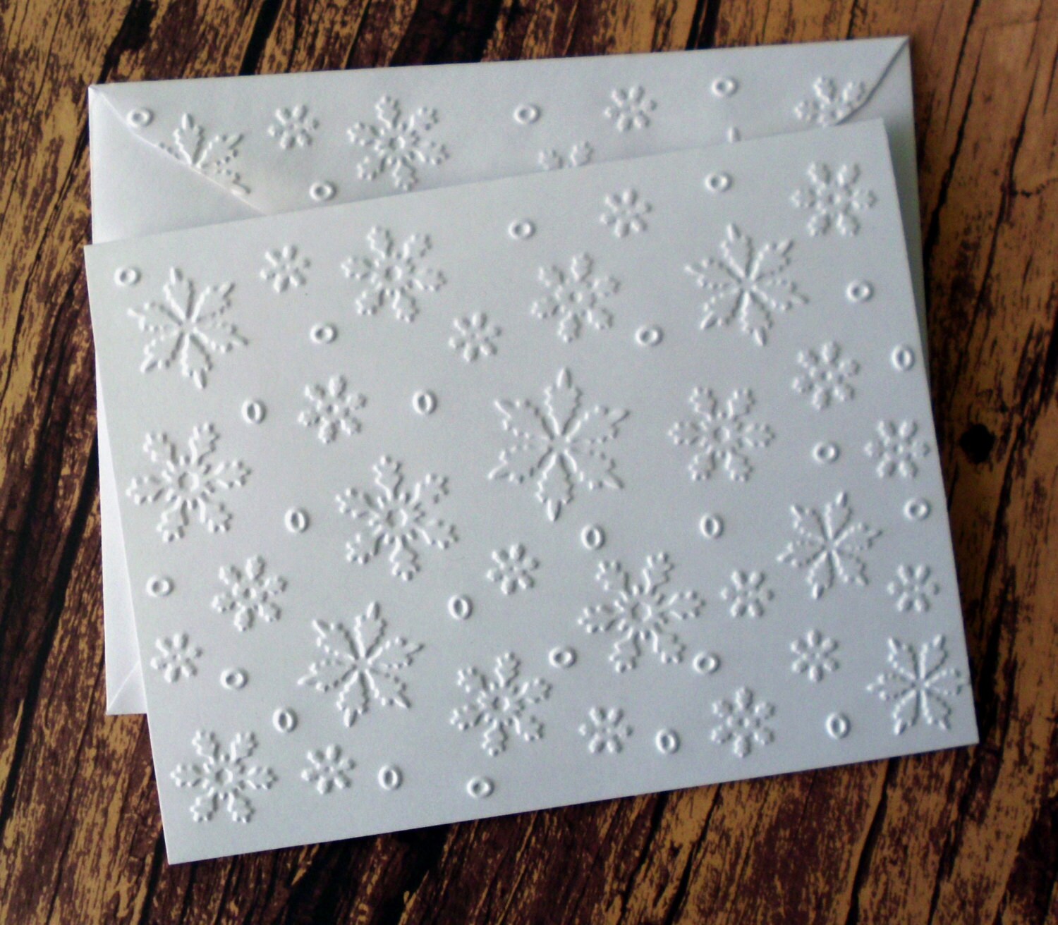 Embossed Snowflake Cards Set of 5 Blank Christmas Cards | Etsy