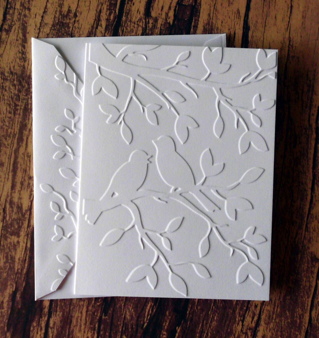 Bird Greeting Cards, Set of 5, Embossed Bird Note Cards, Gift for Bird ...