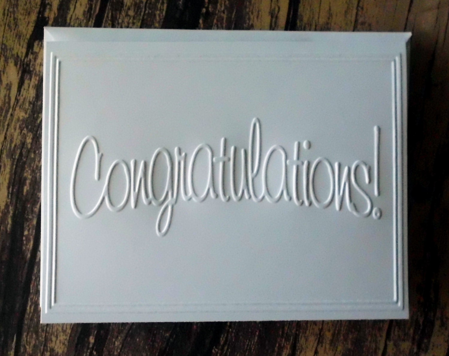 Congratulations Card Set of 5 White Embossed Congratulations | Etsy