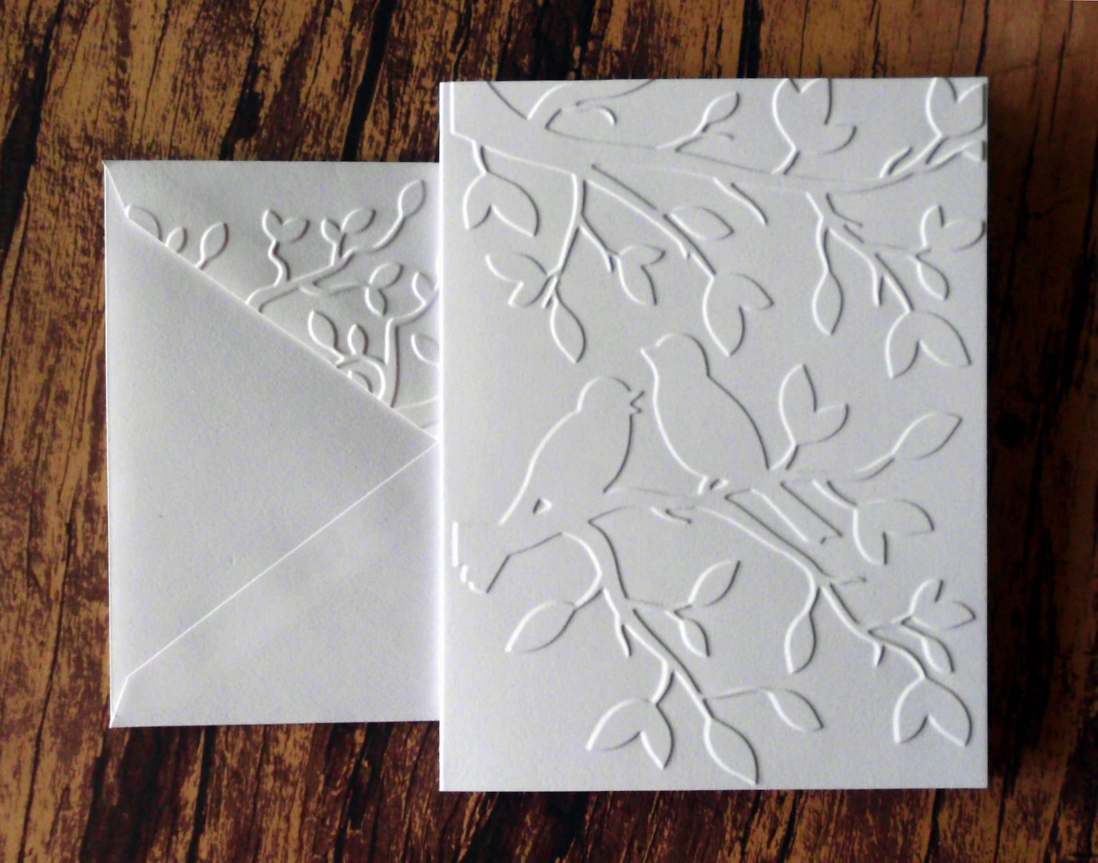 Bird Greeting Cards Set of 5 Embossed Bird Note Cards Gift - Etsy