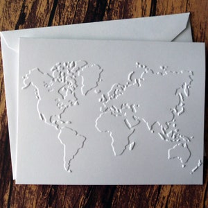 World Map Cards, Set of 5, Blank Traveler Note Cards, Map Greeting ...