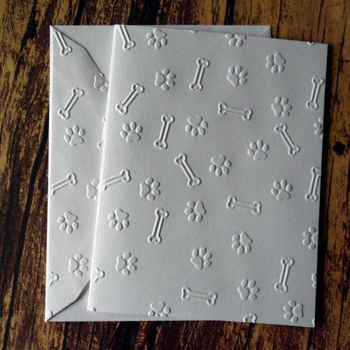Embossed Paws Card Set of 5 Embossed Paw Print Note Cards - Etsy