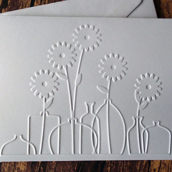 Embossed Flower Card - Etsy