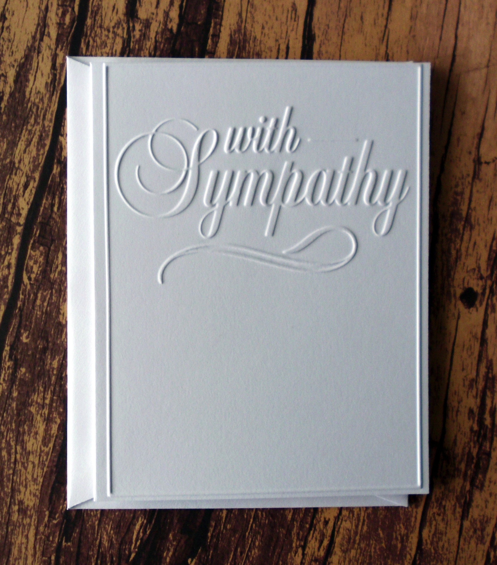 With Sympathy Cards, Set of 5, White Embossed Sympathy Greeting Cards ...