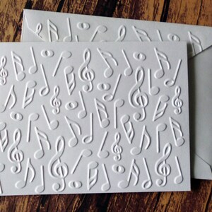 Music Note Cards, Set of 5, Music Greeting Cards, Blank Note Cards ...