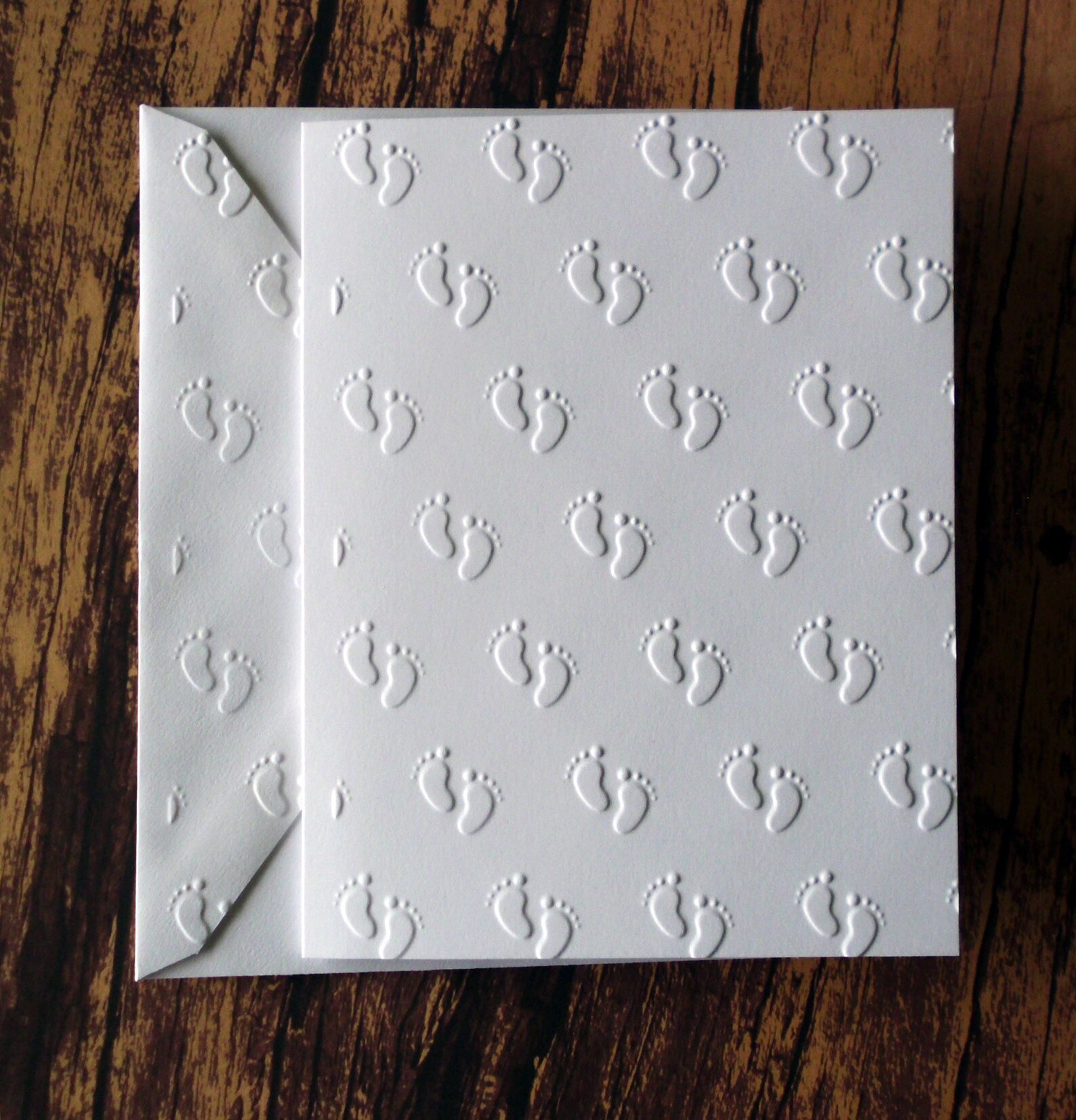 Embossed Baby Feet Cards Set of 5 Baby Footprint Cards Baby - Etsy