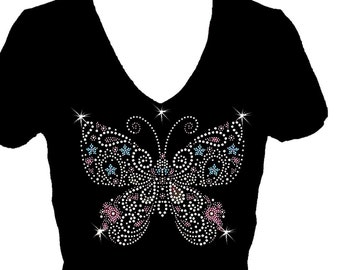 Rhinestone Tee | Etsy