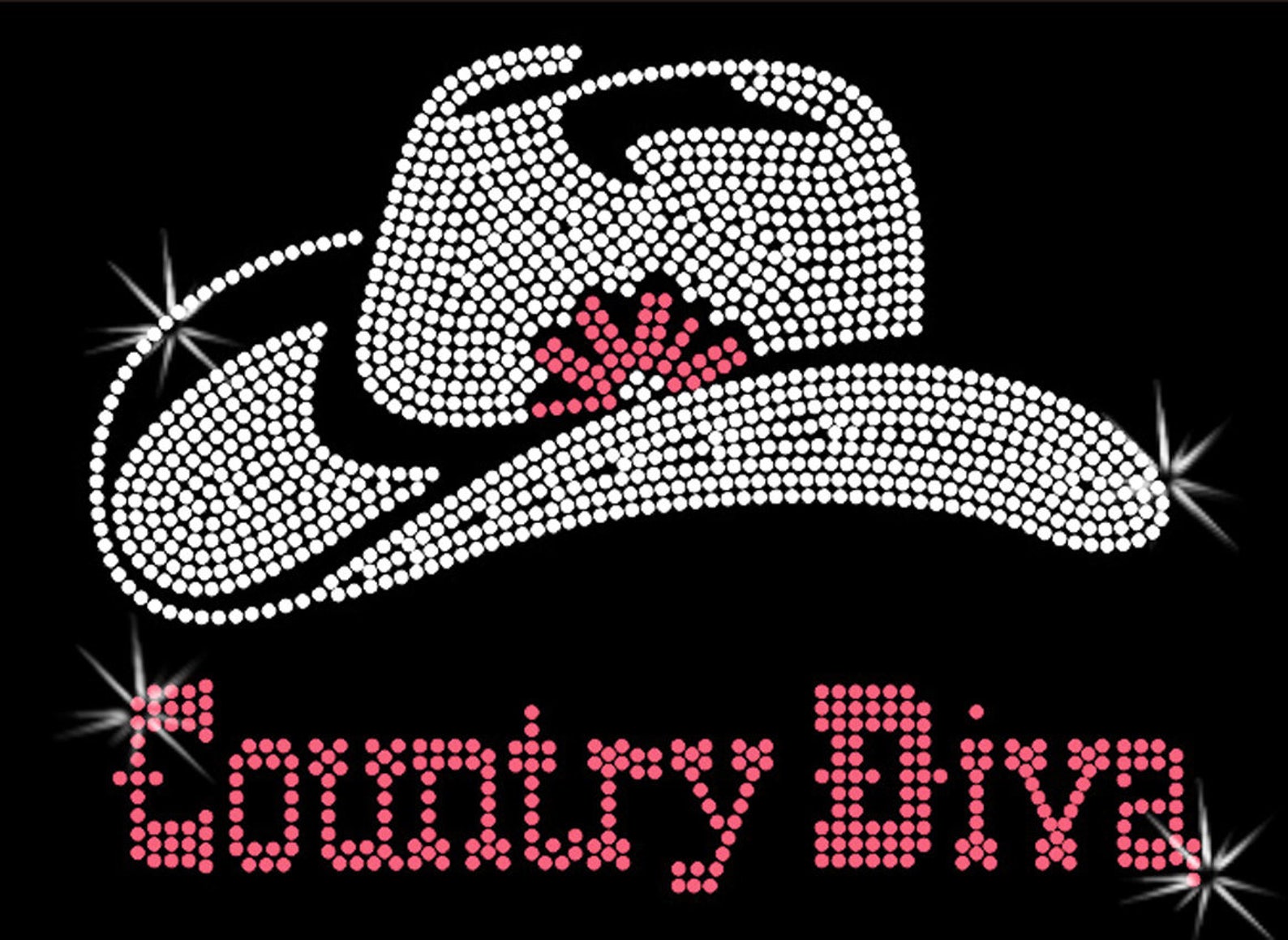 Country Diva Cowboys Hat Rhinestone Bling V Neck Short Sleeve - Etsy