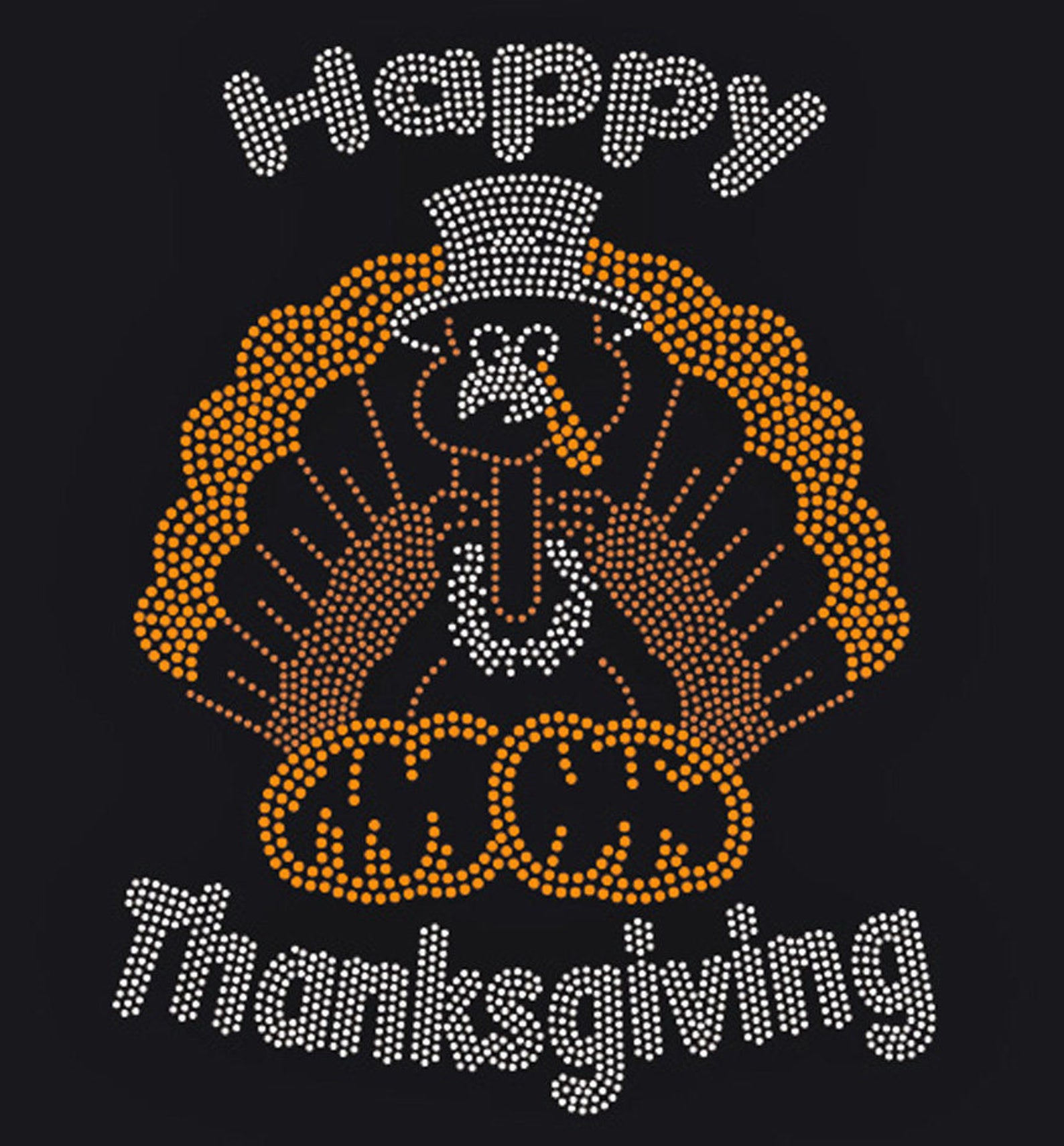 Turkey Thanksgiving Rhinestone V Neck Long Sleeve Womens Bling Holiday ...