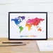 Digital Pride World Map Rainbow Watercolour Map Custom Quote Print ...