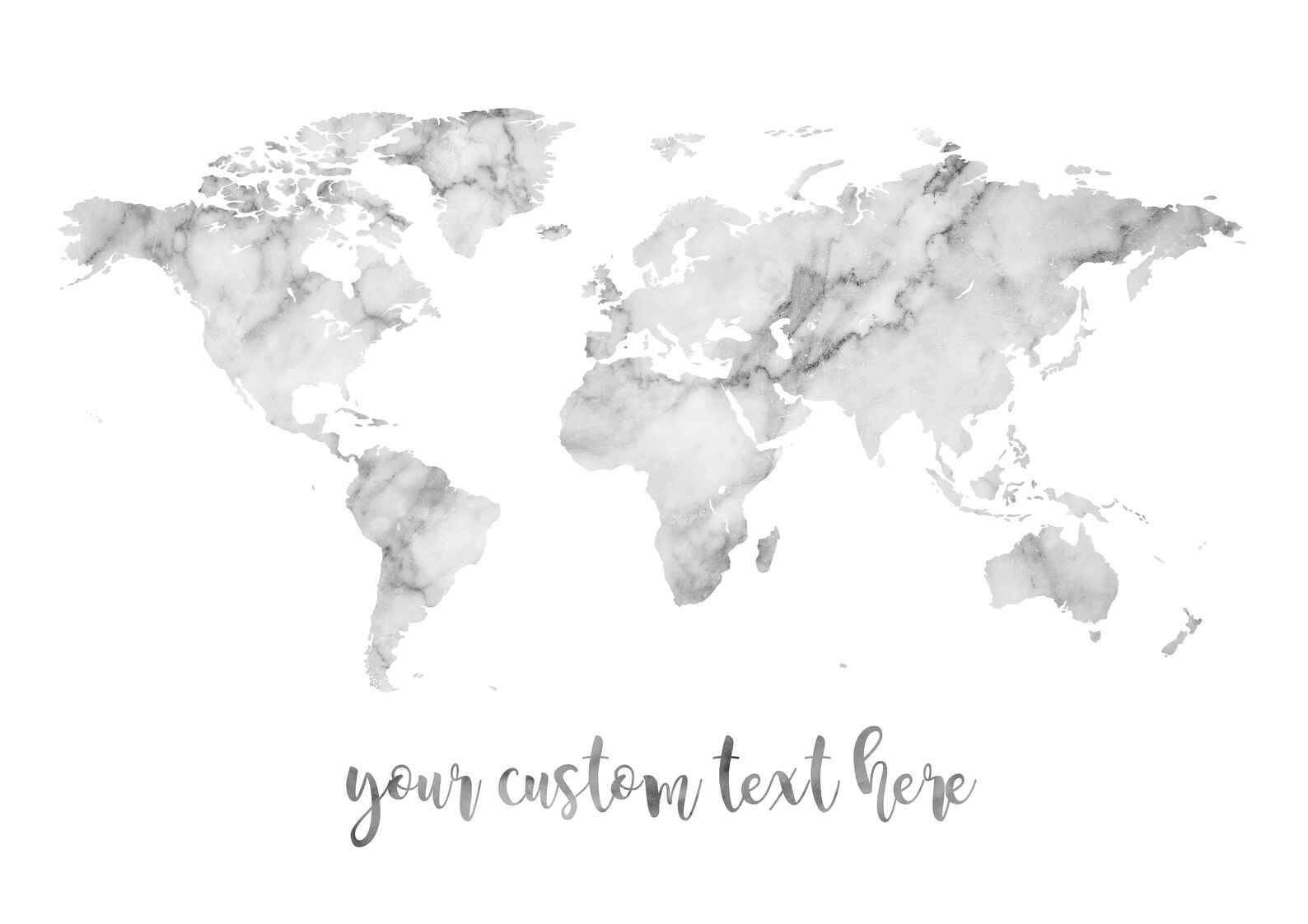 Marble World Map Wall Art Custom Quote Print Marble Texture - Etsy UK
