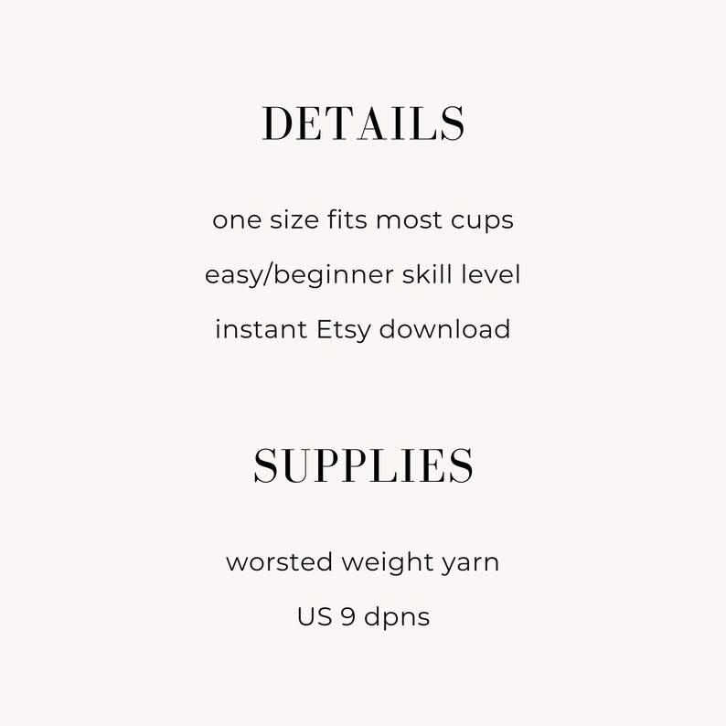 Coffee Cup Cozy Beginner Knitting Pattern, DIY Crafts for Adults, Do It ...