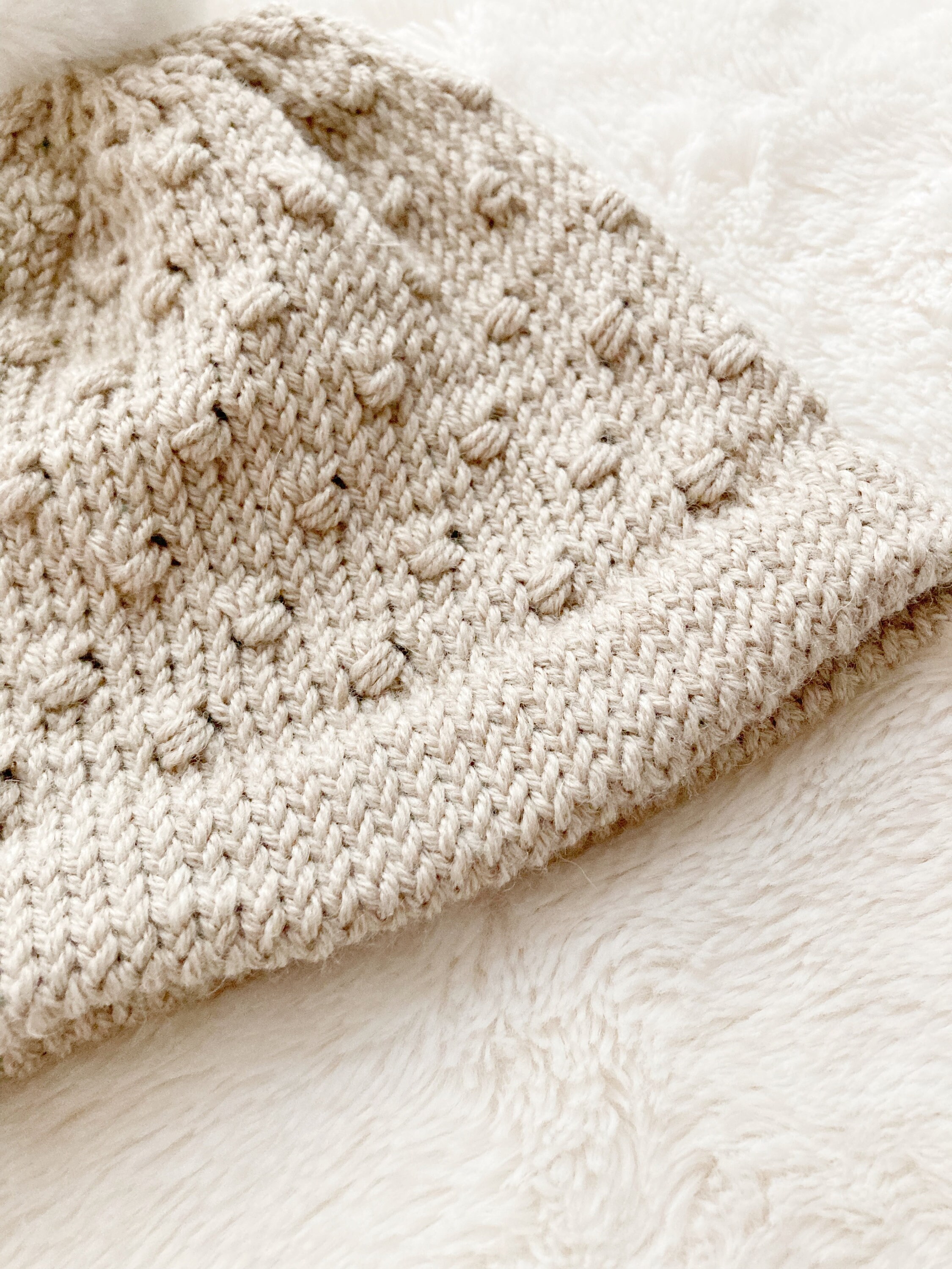 Knit Hat Pattern for Baby: Bobble Stitch Beanie, Newborn 0-3 Months, DK ...