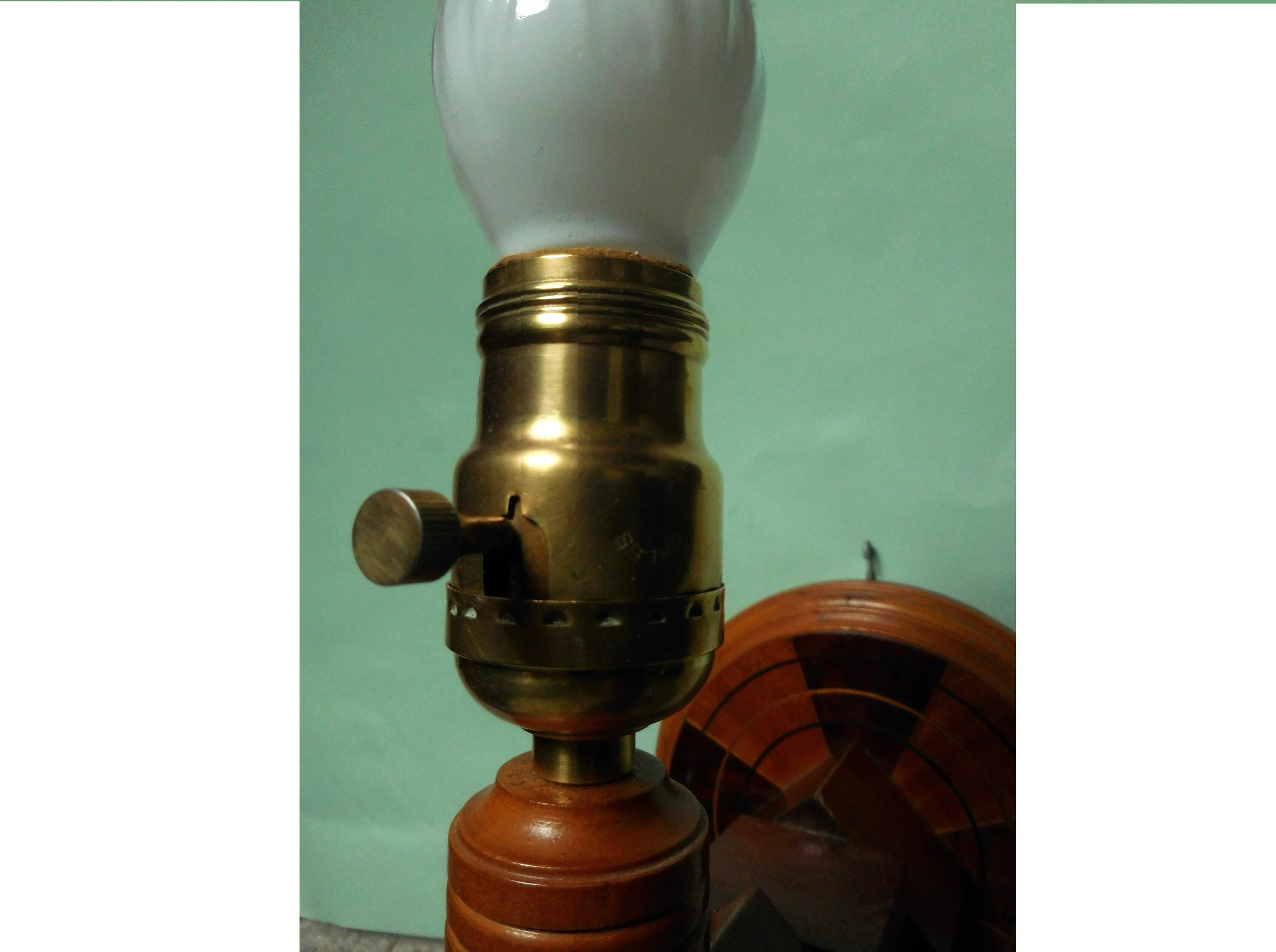 Folk Art Wooden Sconce Lamp Tramp Art Lamp Hand Carved Wood - Etsy