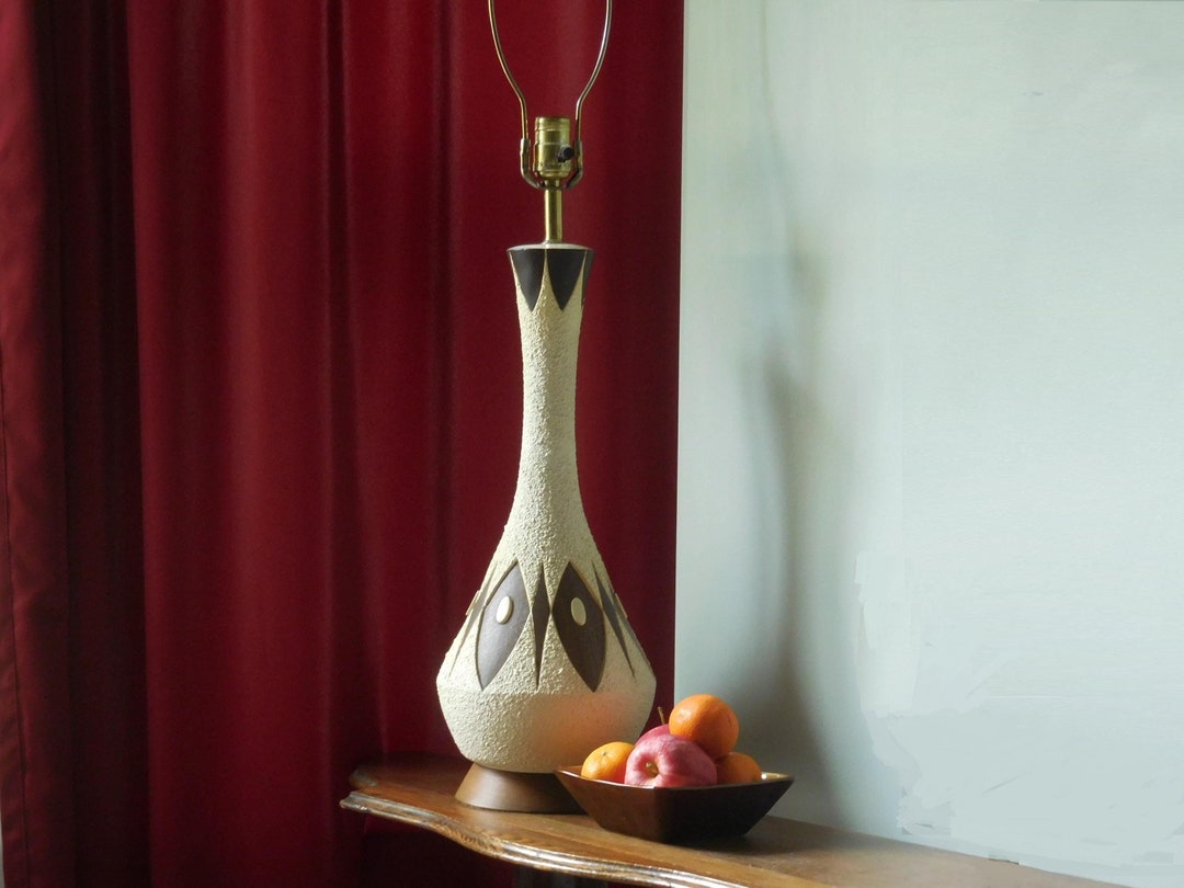 Atomic Plaster Lamp, Vintage MCM Plaster Table Lamp, Chalkwear 1960 ...