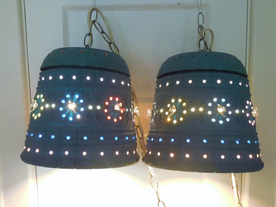 Plastic Outdoor Indoor Hanging Swag Lamp, Vintage Lawnwear Plastic Lamp ...