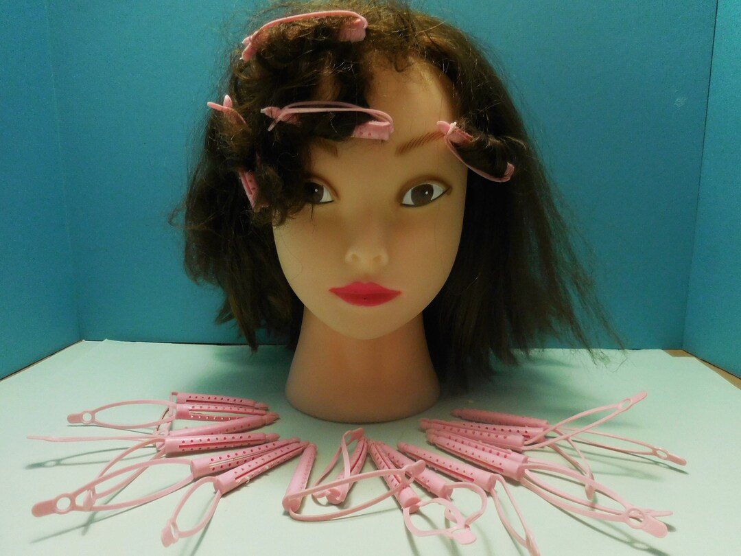 Vintage Pink Rubber Hair Curlers, Large Vintage Curlers for Dolls, 1960 ...