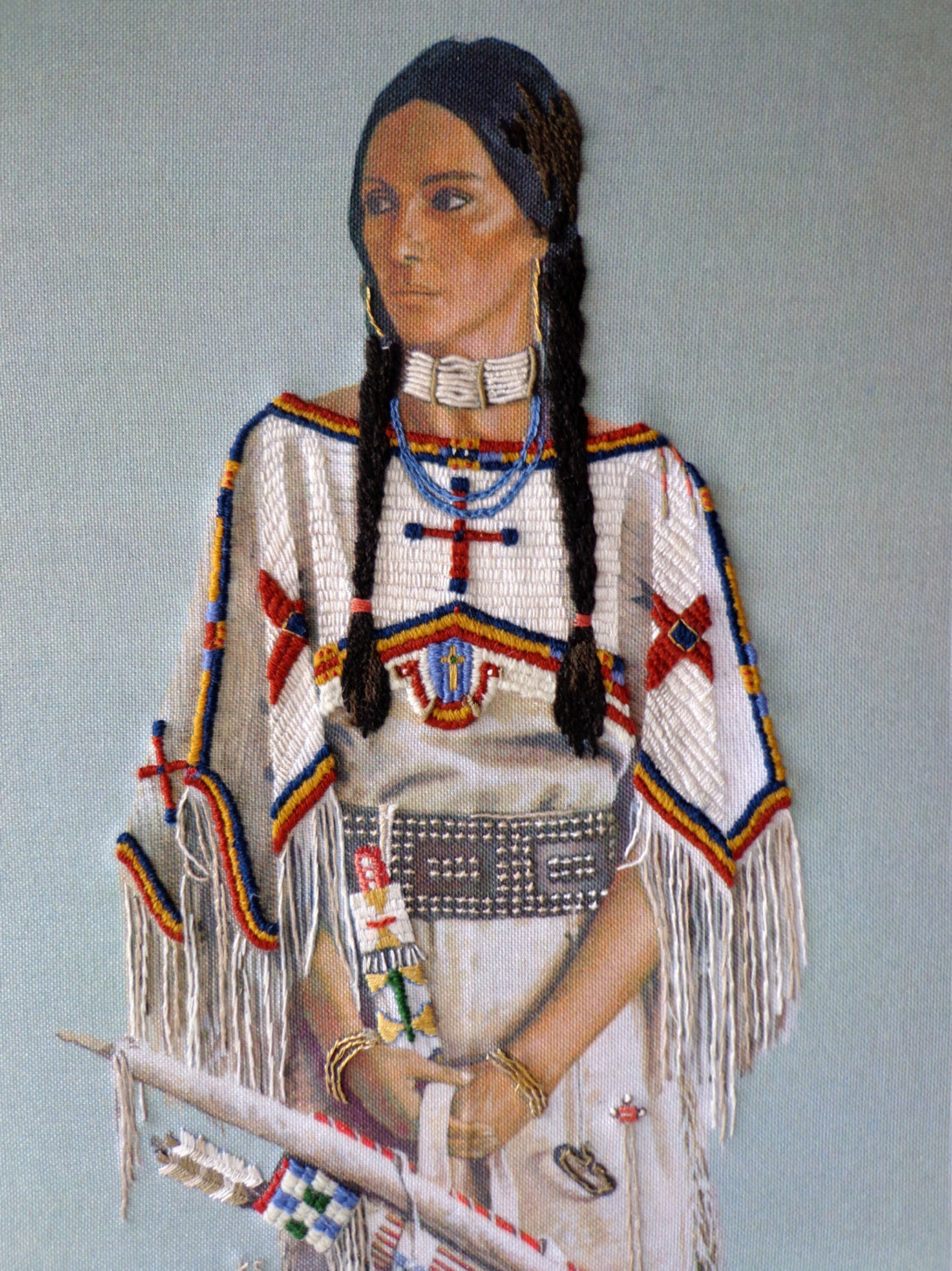 Embroidered Indian Maiden - Etsy