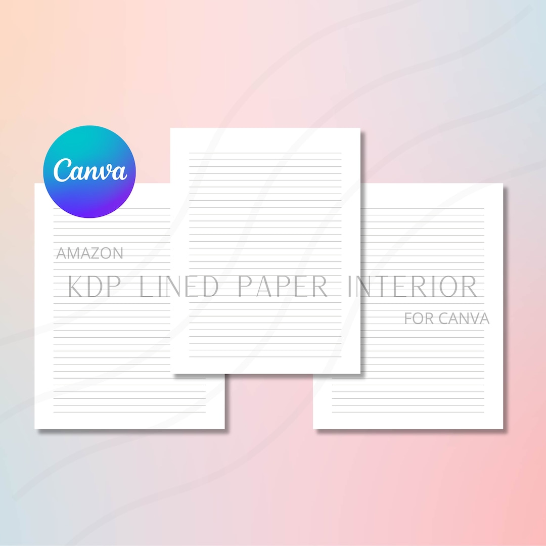 KDP Lined Notebook Interior Canva Template KDP Lined Paper, Lined ...