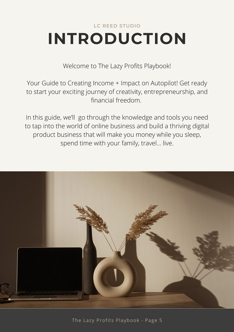 Done for You Lazy Profits Playbook Beginner Passive Income Master Resell Rights MRR PLR Canva ...