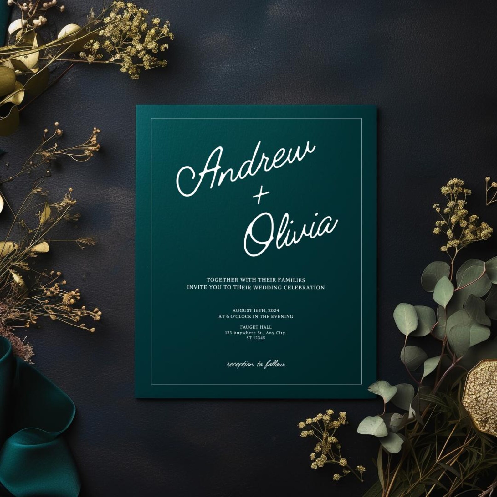 Modern Wedding Invitation Template - Editable Wedding Invitation Canva ...