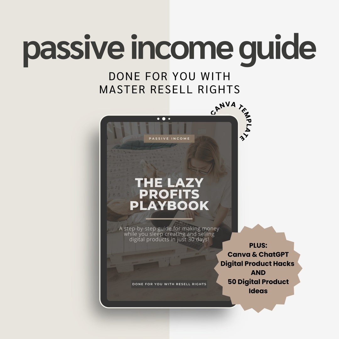 Done for You Lazy Profits Playbook Beginner Passive Income Master Resell Rights MRR PLR Canva ...
