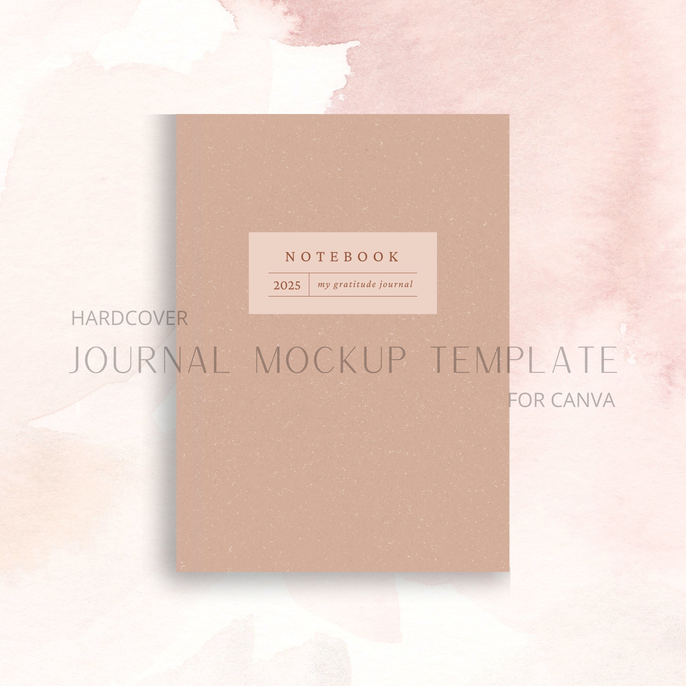 Journal Mockup Canva Template - Pink Feminine Neutral Editable Book ...