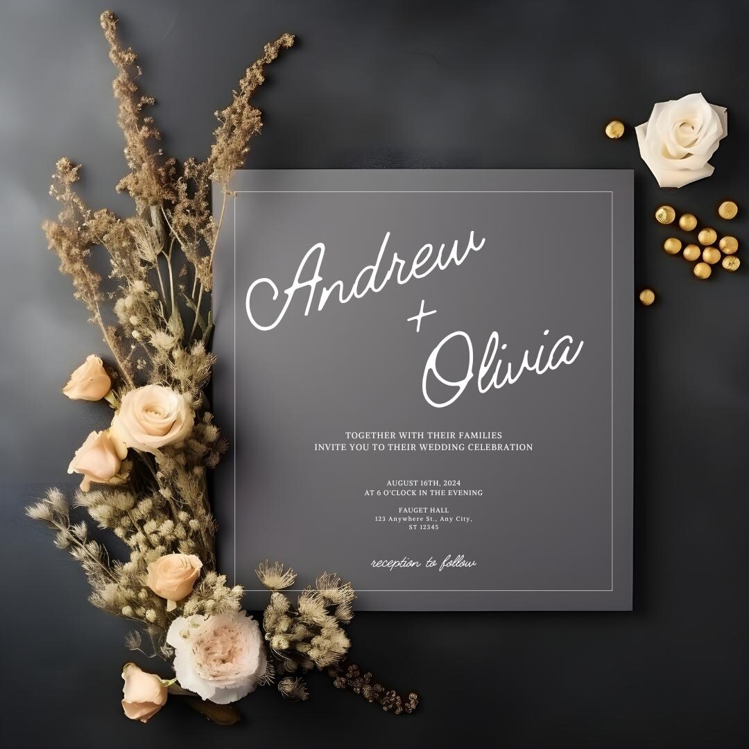 Modern Wedding Invitation Template - Editable Wedding Invitation Canva ...