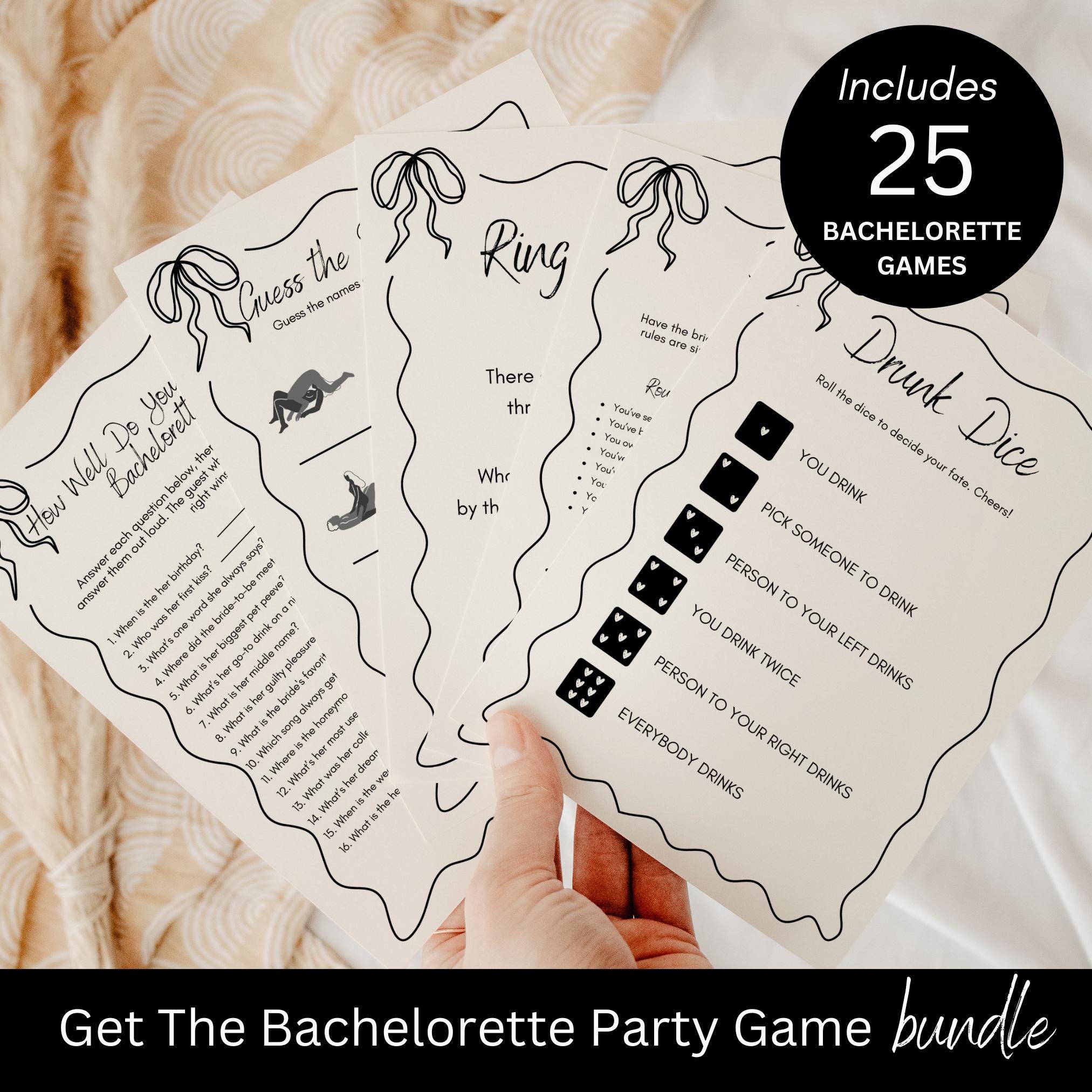 Drink If Bachelorette Game Printable Instant Download - Dare ...