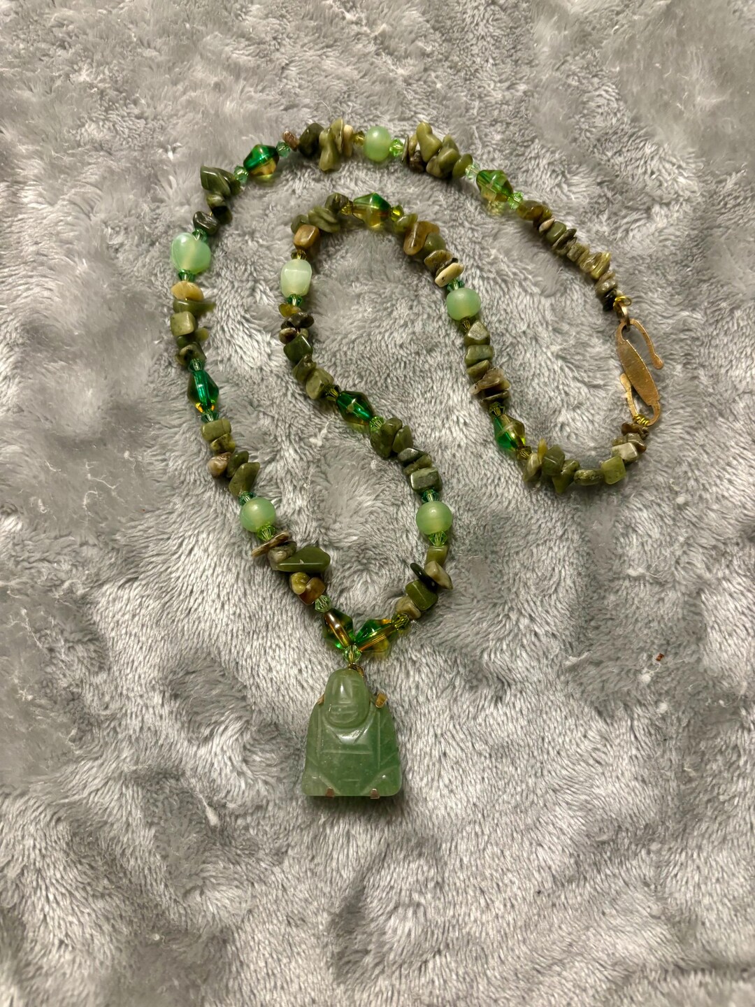 Jade Budha Necklace Healing Crystal Jewelry Boho Pendant Bohemian ...