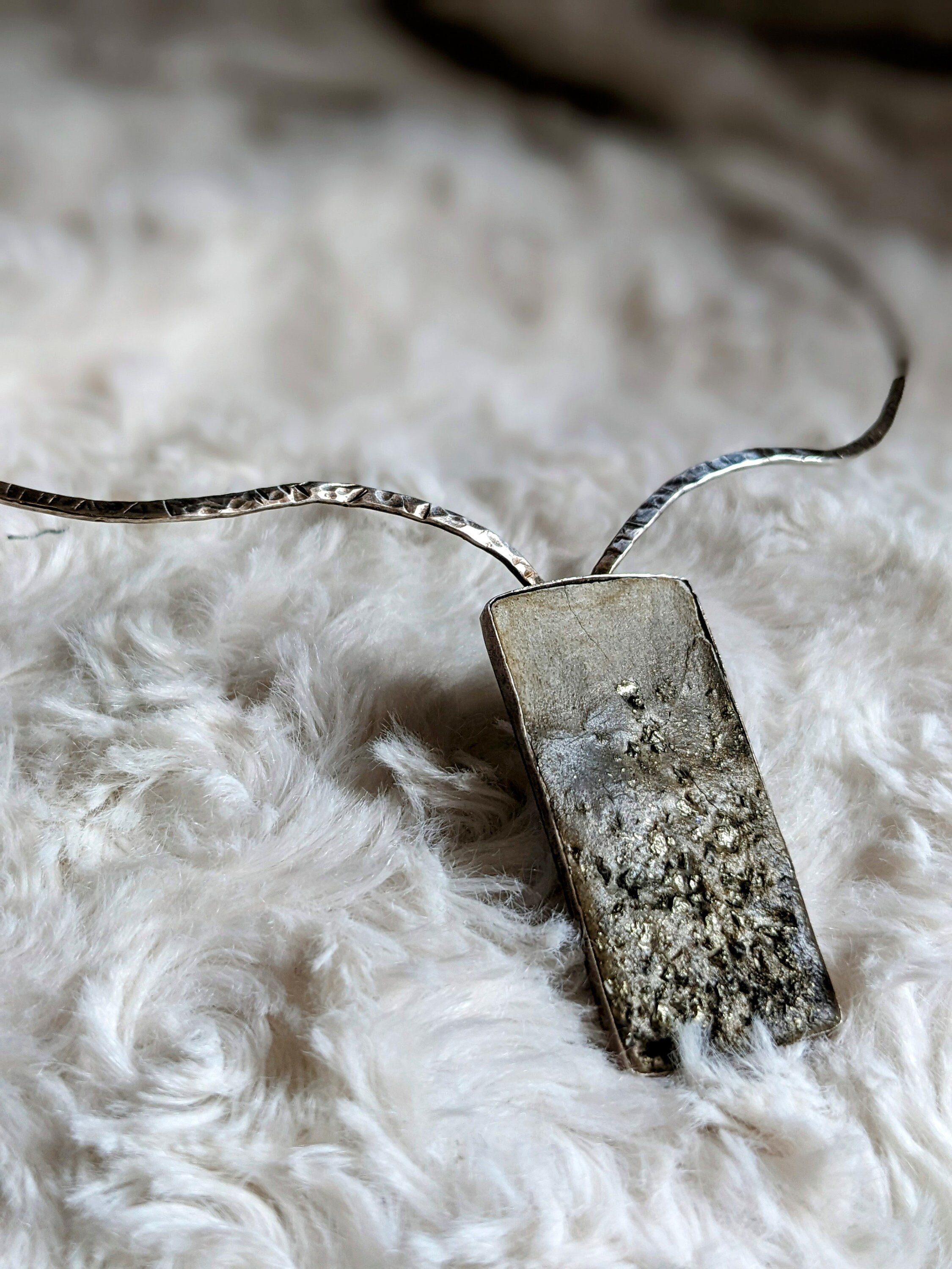 Concrete Jewelry / Silver Concrete Necklace / Silver Necklace / Cement ...