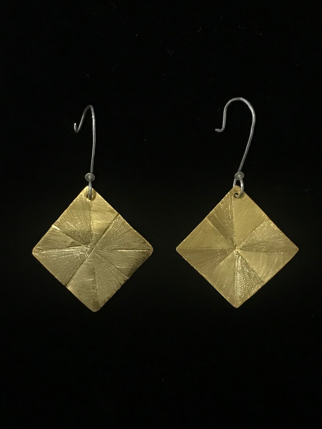 Diamond Shape Gold Earrings - Etsy