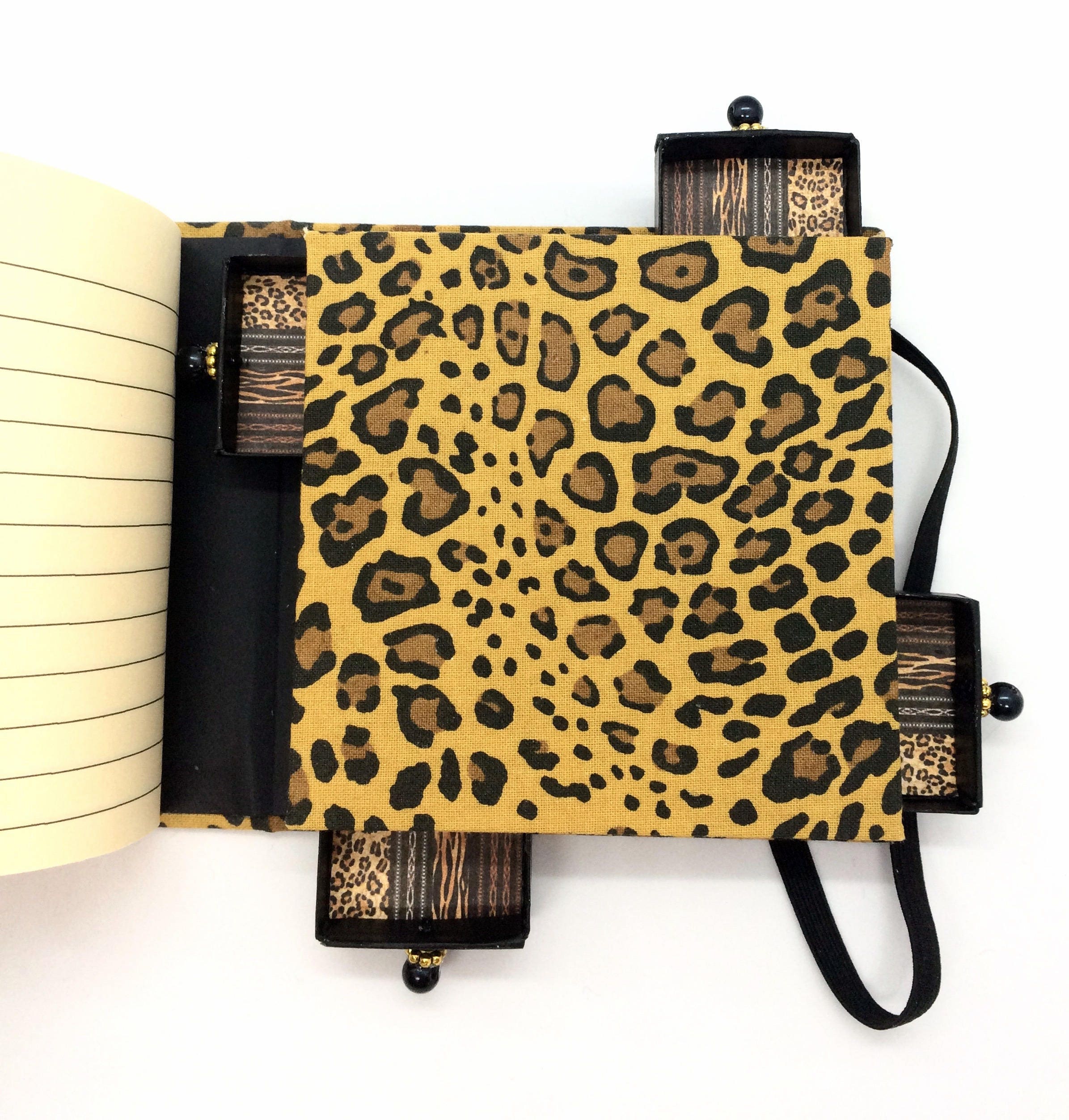 Matchbox Book Cheetah Fabric Print Altered Matchbox Journal | Etsy