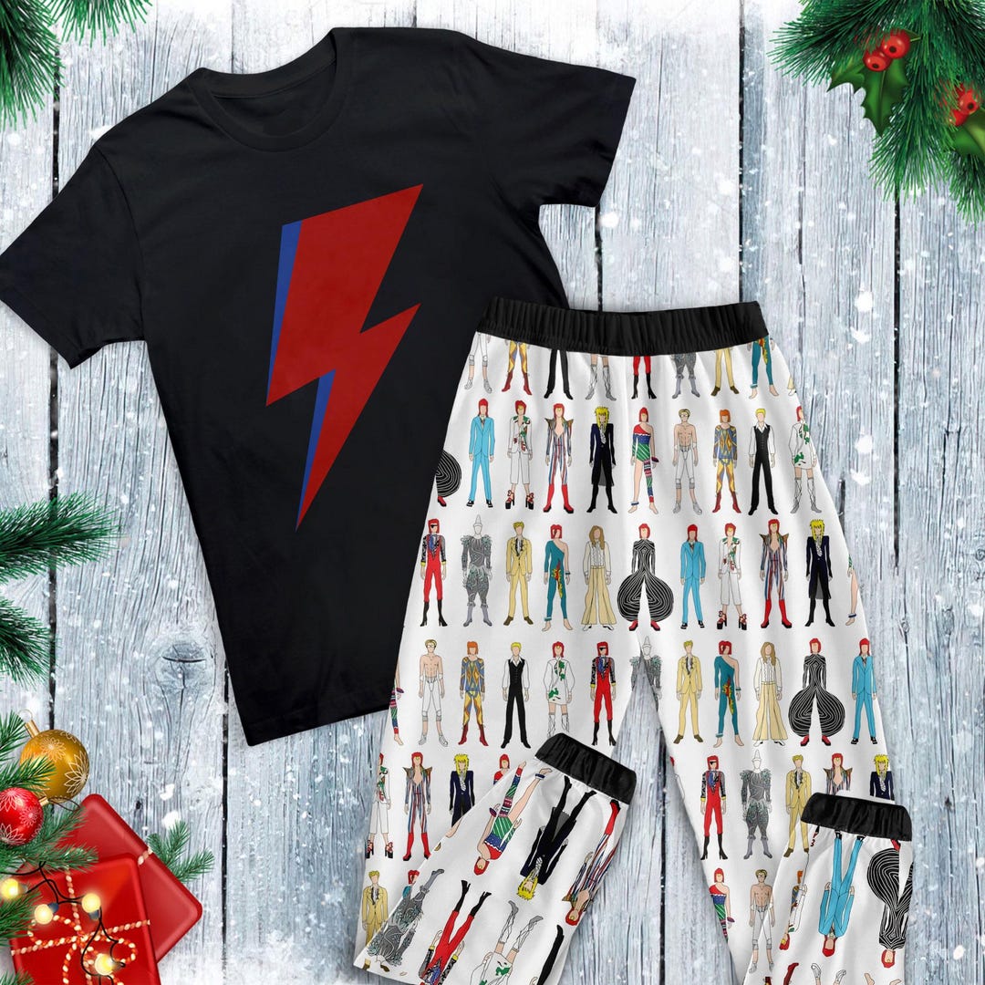 David Bowie Pajamas Set, Personalized Family Pajamas, Family Christmas ...
