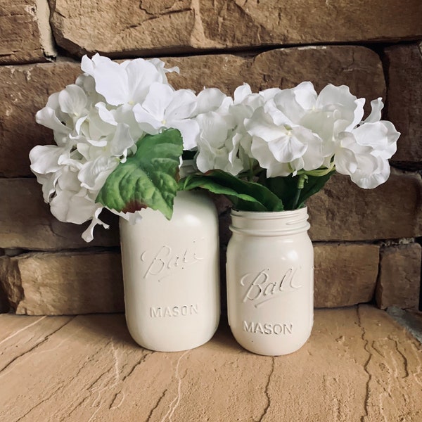 White Mason Jar - Etsy