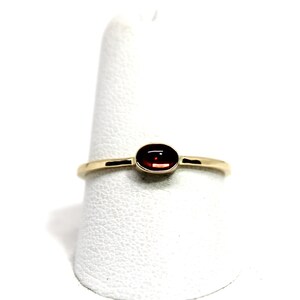 Solid 14k Gold Oval Garnet Ring, 14k Oval Garnet Ring, 14k Cabochon Oval Garnet Ring, Gold ...
