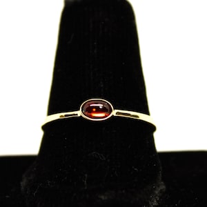 Solid 14k Gold Oval Garnet Ring, 14k Oval Garnet Ring, 14k Cabochon Oval Garnet Ring, Gold ...