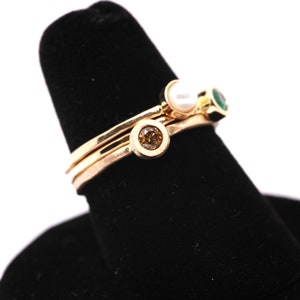 Gold Birthstone Stacking Ring/solid 14k Birthstone Stacking Ring/10k ...