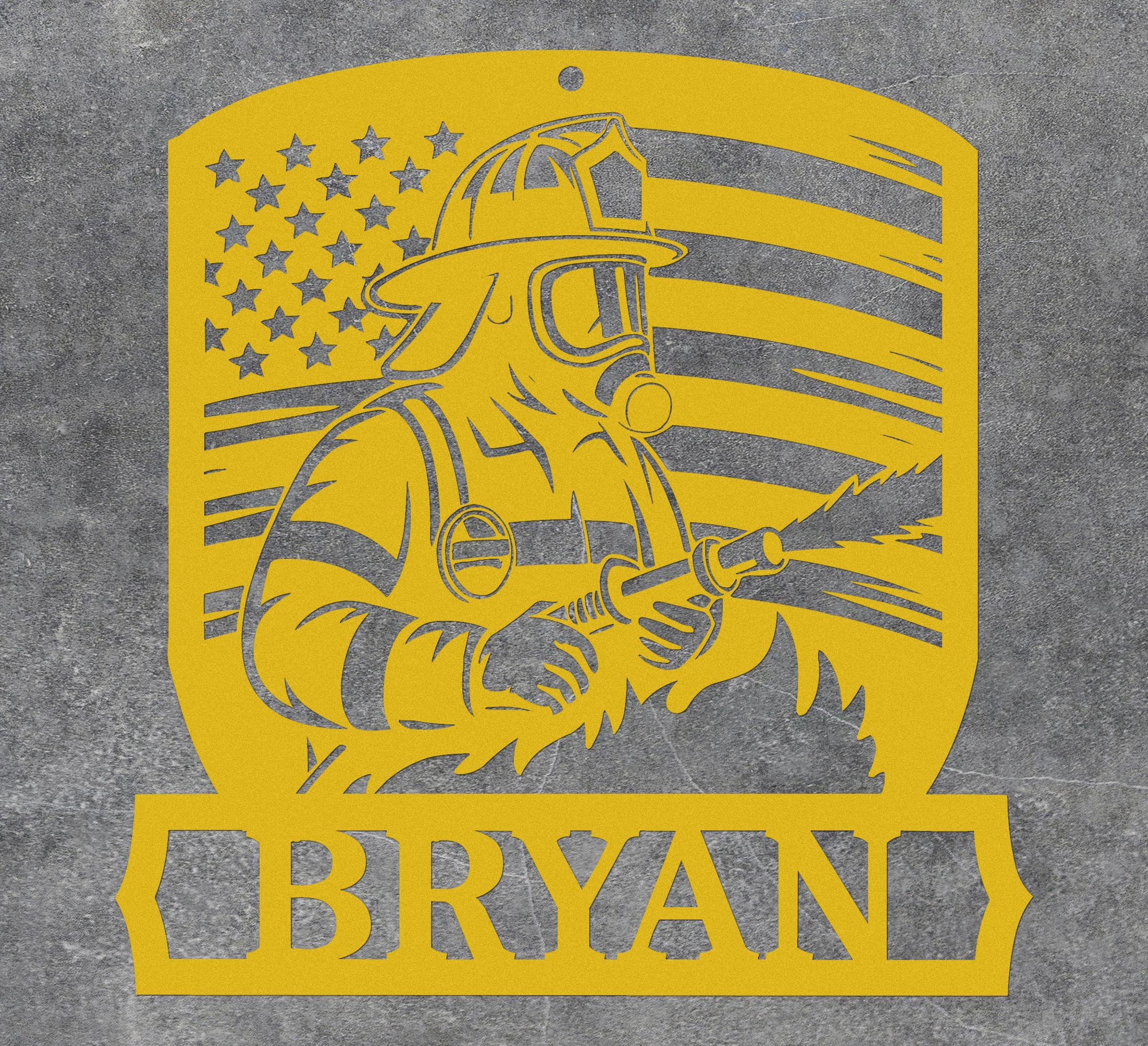 Custom Firefighter Metal Sign | Personalized With Name | Metal Art ...