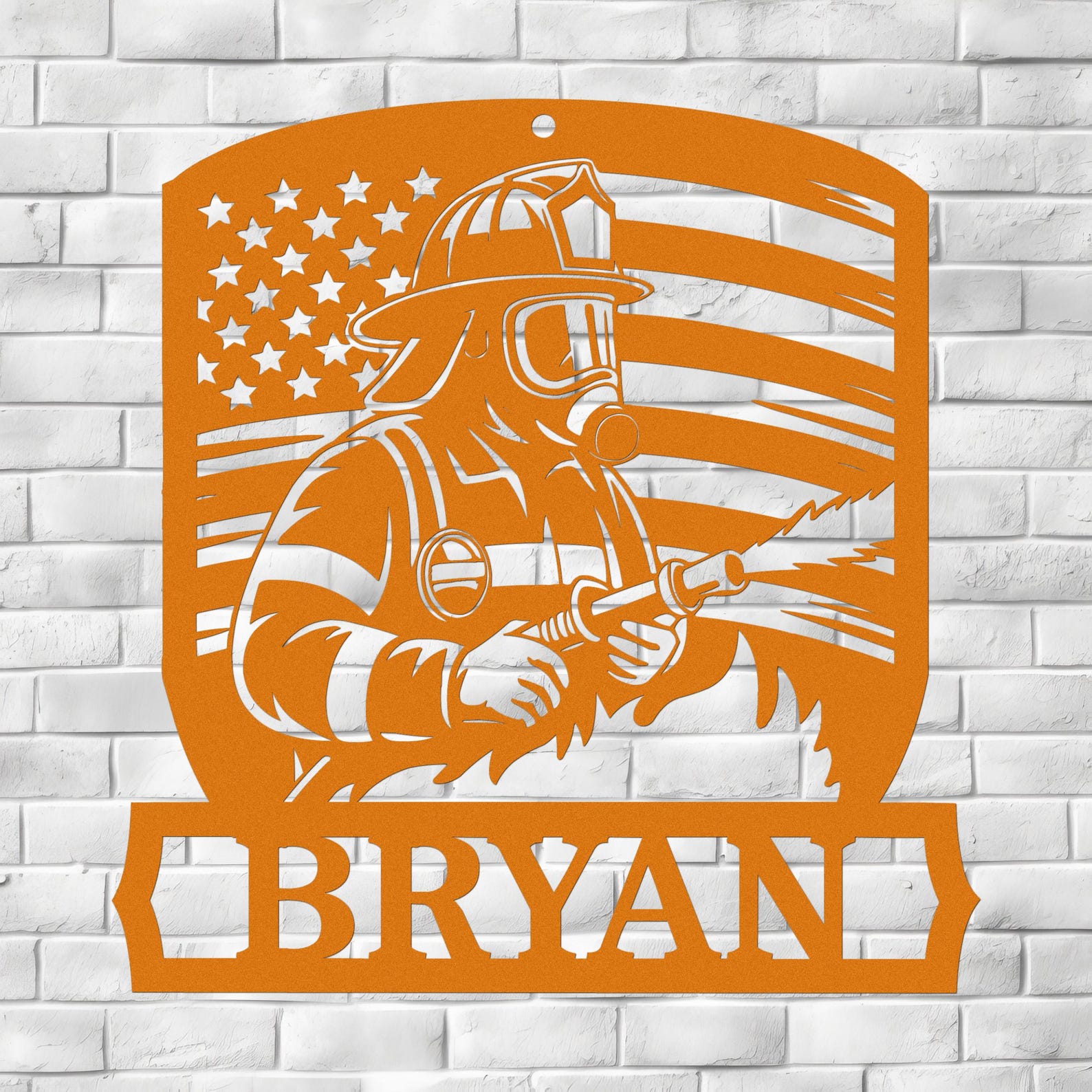 Custom Firefighter Metal Sign | Personalized With Name | Metal Art ...