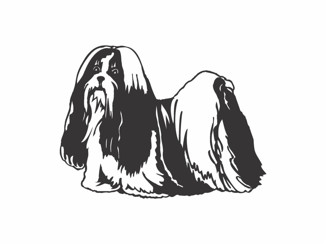 Shih Tzu Dog Decal Sticker, Vinyl Decal Great for Car Windows, Outdoor ...