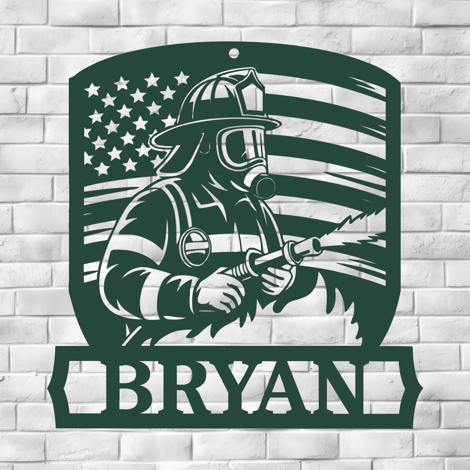 Custom Firefighter Metal Sign | Personalized With Name | Metal Art ...