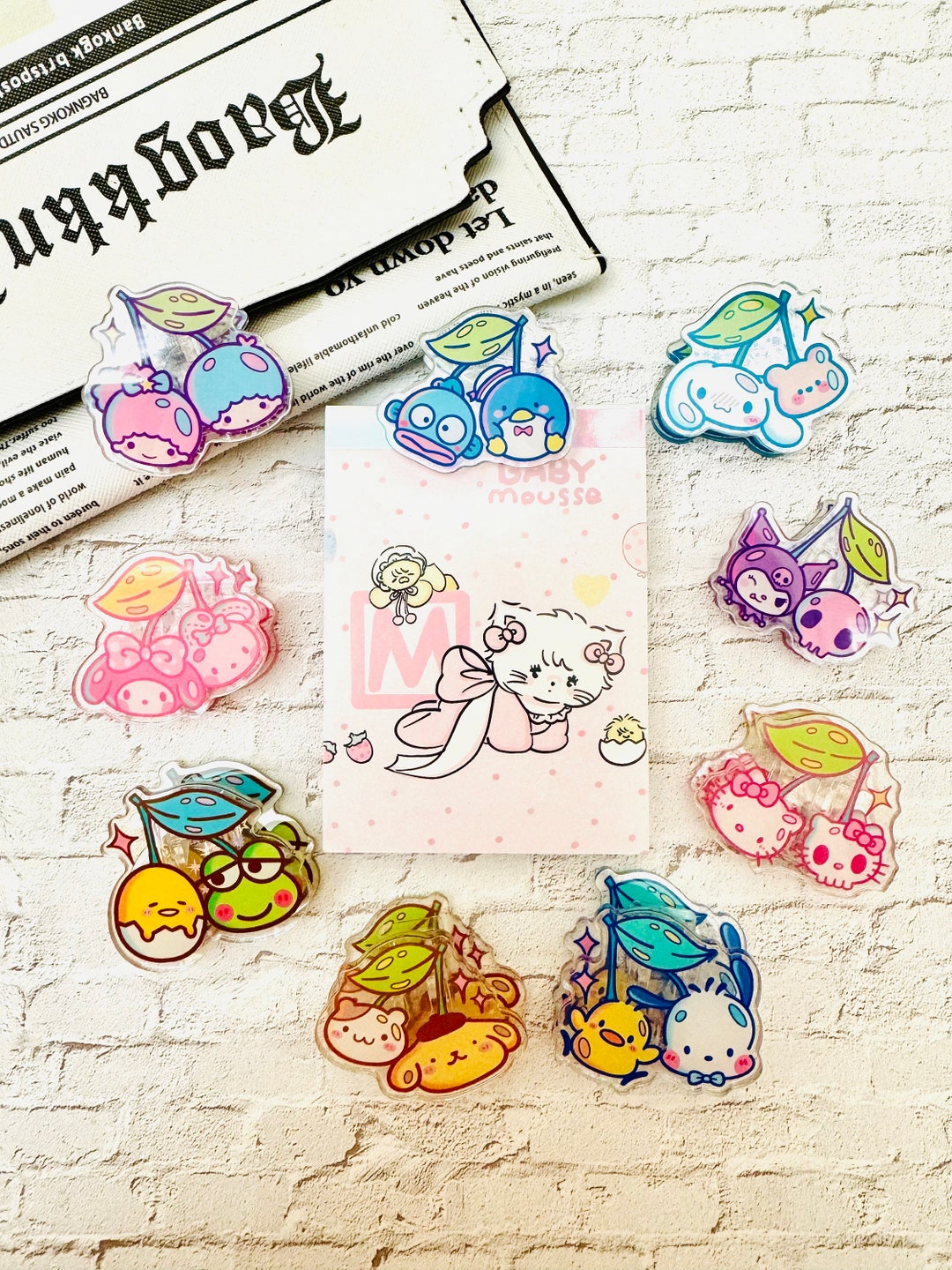 Kawaii Acrylic Clips - Etsy