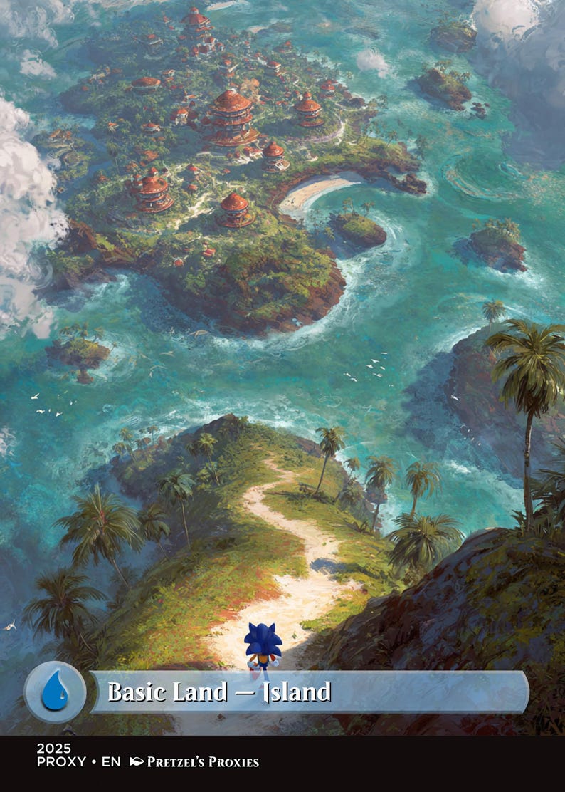 Sonic the Hedgehog Basic Lands | Island | MTG Proxy - Etsy